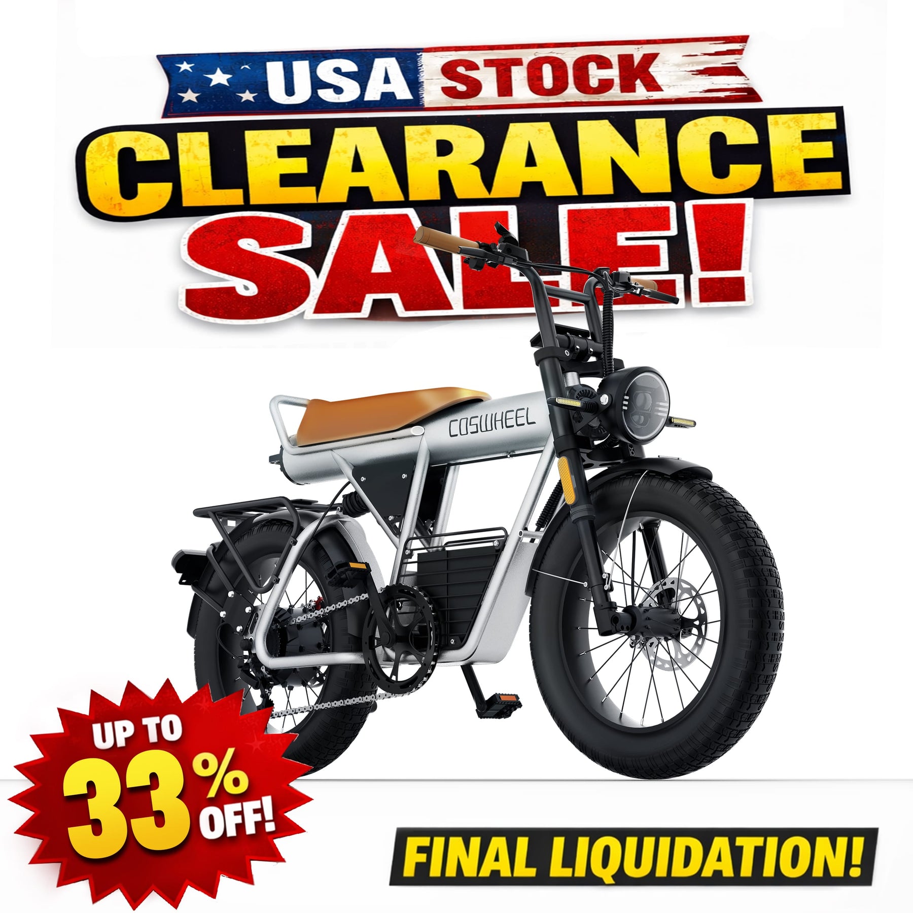 COSWHEEL CT20 Family Long Range Electric Bike – 1500W | Clearance Sale